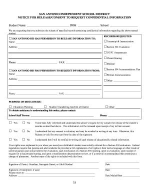 Fillable Online Student Name DOB School Fax Email Print - pdfFiller