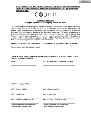 Fillable Online ncdsusa Residential Real Property Submission Agreement ...