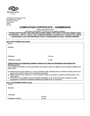 Fillable Online renfrewshire gov Development and Housing Services ...