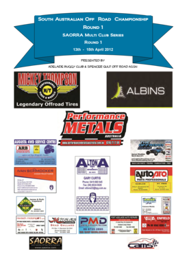 Fillable Online South Australian Off Road Championship Round 1 Fax ...