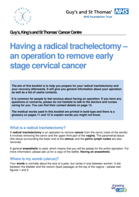 Fillable Online Having a radical trachelectomy - An operation to remove ...