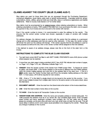 Fillable Online Blue Claim Instructions - Santa Cruz County Home Fax ...