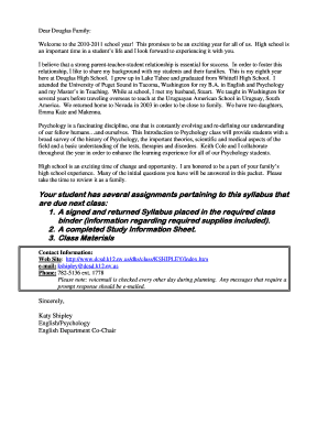 Fillable Online Dear Douglas Family Fax Email Print - pdfFiller