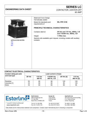 Fillable Online SERIES LC ENGINEERING DATA SHEET CONTACTOR, CENTEROFF ...