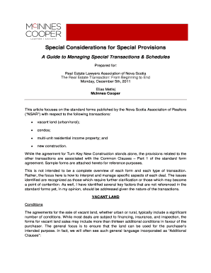 Fillable Online Special Considerations for Special Provisions Fax Email ...