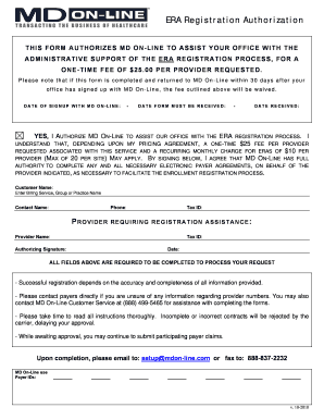 Fillable Online ERA Registration Authorization Fax Email Print - pdfFiller