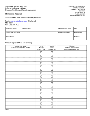 Fillable Online Washington State Records Center Fax Email Print - pdfFiller