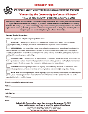 Fillable Online sjcphs Nomination Form - San Joaquin County Public ...