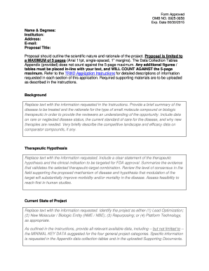 Fillable Online TRND Proposal Template. Proposal form Fax Email Print - pdfFiller