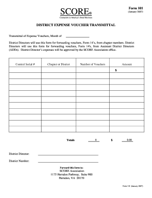 Fillable Online score Form 101 Voucher Transmittal 2.doc - score Fax Email Print - pdfFiller