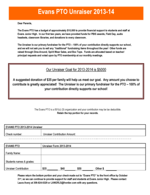 Fillable Online unit5 Evans Unraiser Form 2013-14 - Unit 5 - unit5 Fax Email Print - pdfFiller