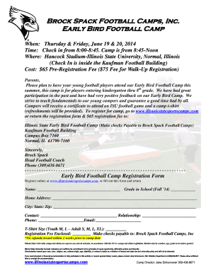 Fillable Online unit5 Early Bird Camp Registration - Unit 5 - unit5 Fax Email Print - pdfFiller