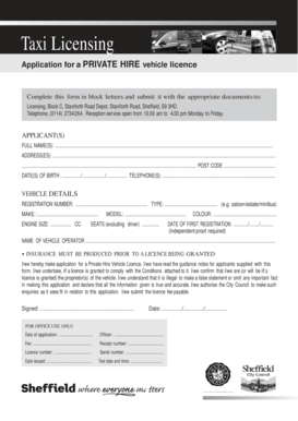 Sheffield City Council Taxi Licensing - Fill and Sign Printable ...