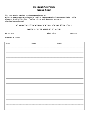 Fillable Online aa-oregon Hospital Outreach Committee Form Fax Email ...
