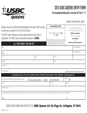 Fillable Online usbcongress http internapcdn 2015 USBC QUEENS ENTRY ...