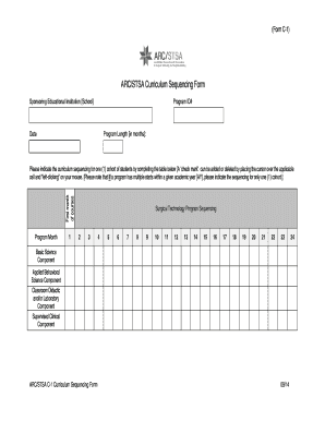 Fillable Online arcstsa ARC/STSA Curriculum Sequencing Form Fax Email ...