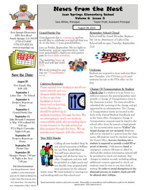 Fillable Online school fultonschools News from the Nest Ison Springs ...