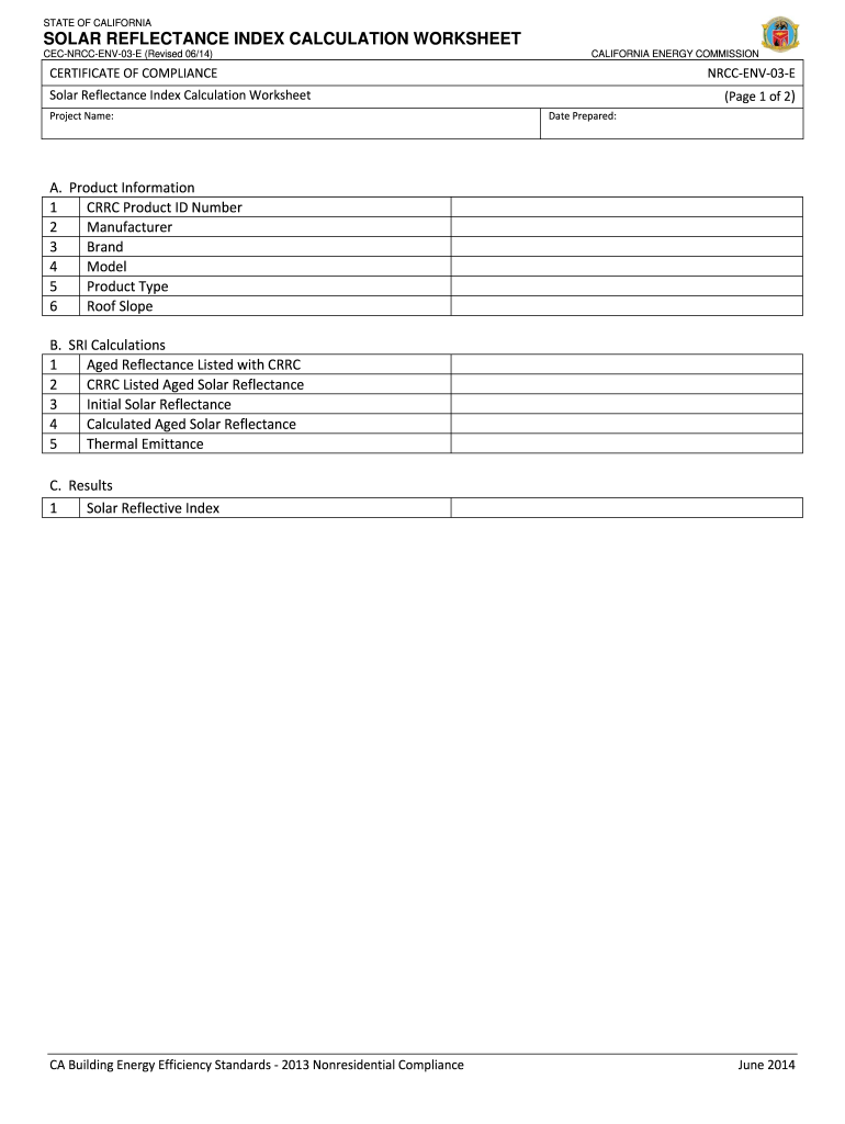 Solar reflectance index calculation worksheet: Fill out & sign online ...