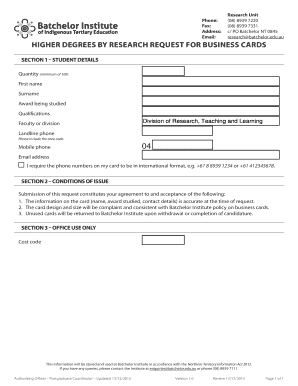 Fillable Online Request for Business Card Fax Email Print - pdfFiller