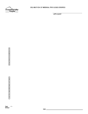 Fillable Online Form SVH Delineation of medical privileges Fax Email ...