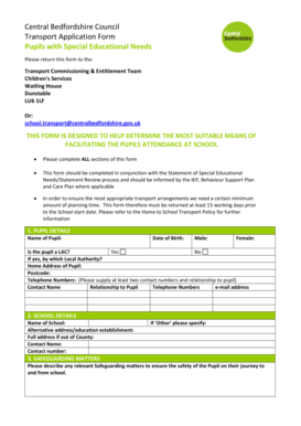 Fillable Online centralbedfordshire gov SEN Application - Central ...