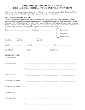 Fillable Online Entry Form - University Interscholastic League Fax ...