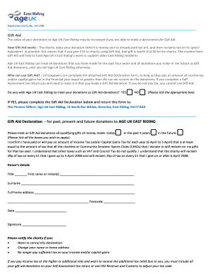 Fillable Online Gift Aid Form - Age UK Fax Email Print - pdfFiller