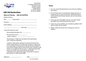 Fillable Online Donors Gift Aid Declaration PDF Fax Email Print - pdfFiller
