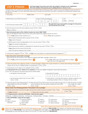 Fillable Online Initial here: STEP 2: PERSON Use these pages if you ...