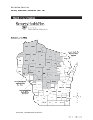 Fillable Online securityhealth Member Information Service Area Map ...