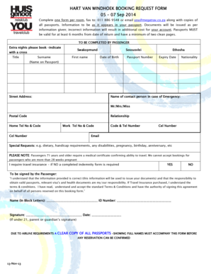 Fillable Online ENG Namibia booking form Fax Email Print - pdfFiller