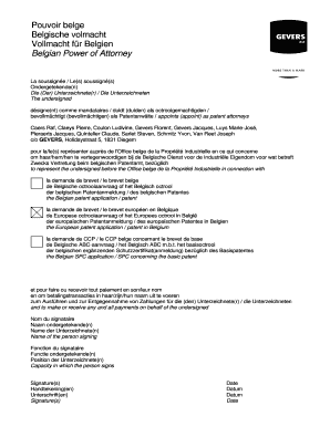Fillable Online GEVERS-POA-BE.doc. EPO Form 1003 02.00 Fax Email Print ...