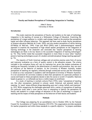 Fillable Online ncolr FacultyStudent Perceptions of Technology - ncolr Fax Email Print - pdfFiller