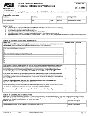 Fillable Online students asu 2014-2015 Financial Information ...