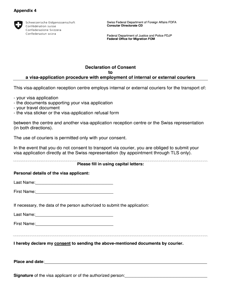 Fillable Online Declaration of Consent to a visa-bapplicationb procedure bb - TLScontact Fax ...