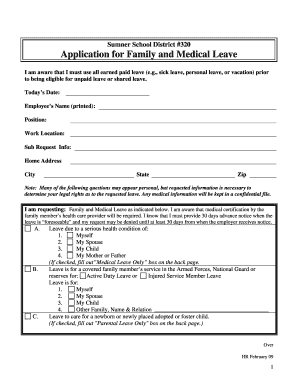 Fmla Application Forms - Fill Online, Printable, Fillable, Blank ...