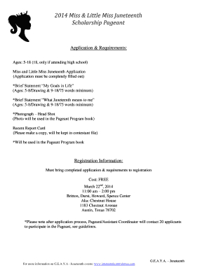 Fillable Online Scholarship Pageant Fax Email Print - pdfFiller