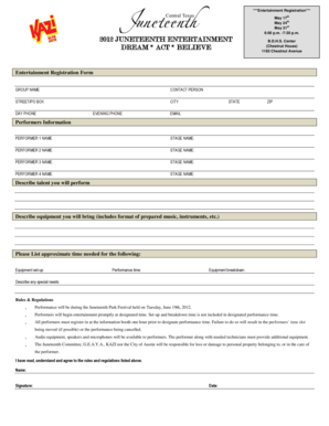 Fillable Online ***Entertainment Registration*** th May 17 th May 24 st ...