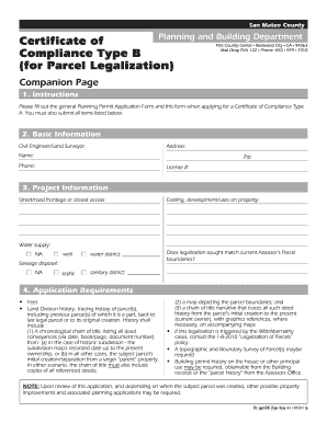 Fillable Online planning smcgov COC (Type B).vp Fax Email Print - pdfFiller