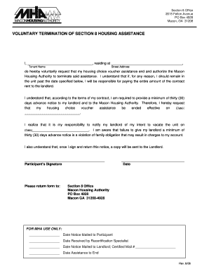 Section 8 Termination Letter - Fill Online, Printable, Fillable, Blank ...