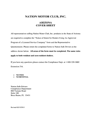 Fillable Online NATION MOTOR CLUB, INC. - Nation Safe Drivers Fax Email ...