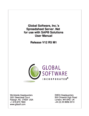 Fillable Online Spreadsheet Server for use with SAP Solutions - Release V12 R5 M1 Fax Email ...