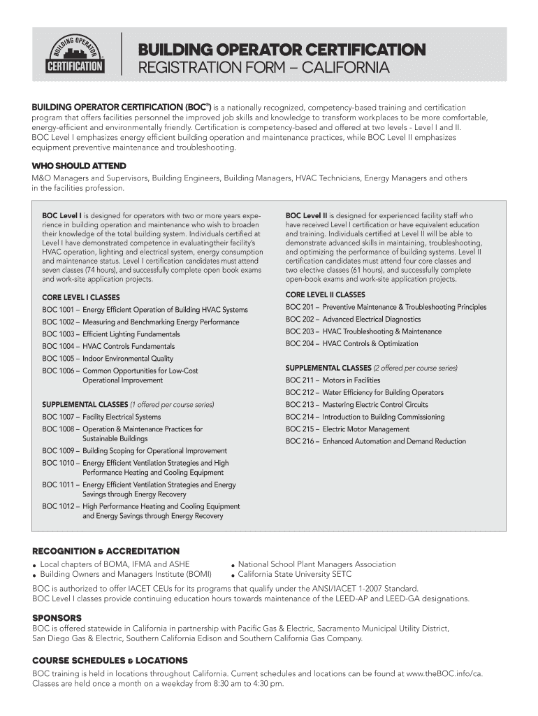 Fillable Online BOC California Registration Form - Building Operator ...