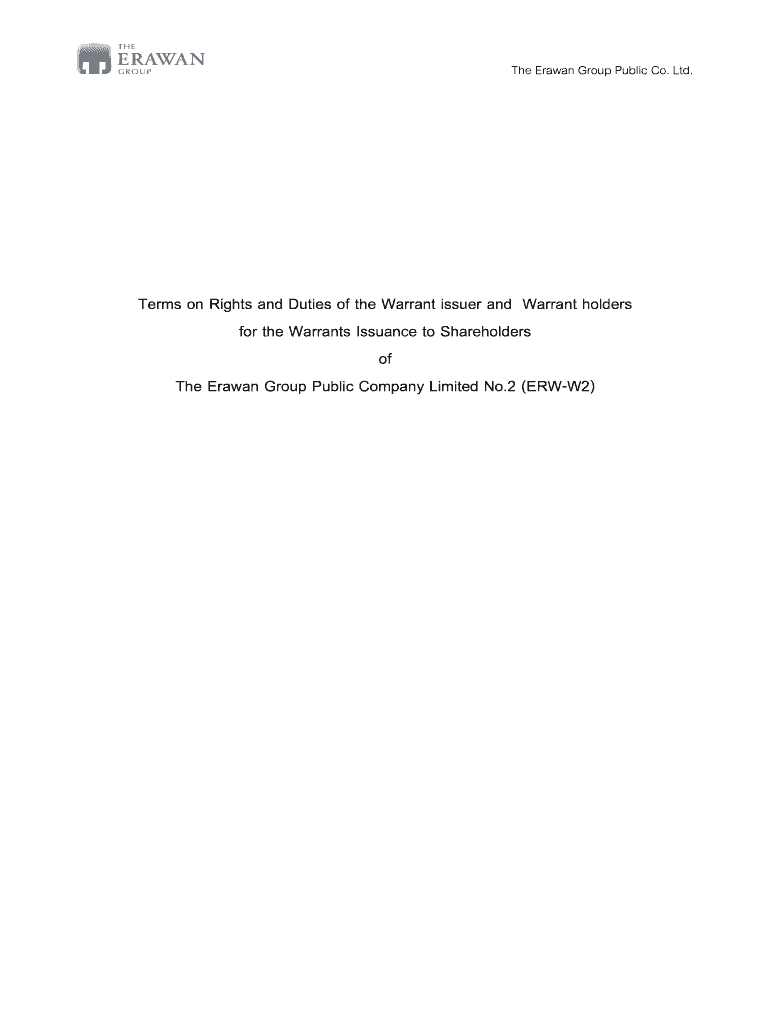 Fillable Online set or Terms on Rights and Duties of the Warrant issuer ...