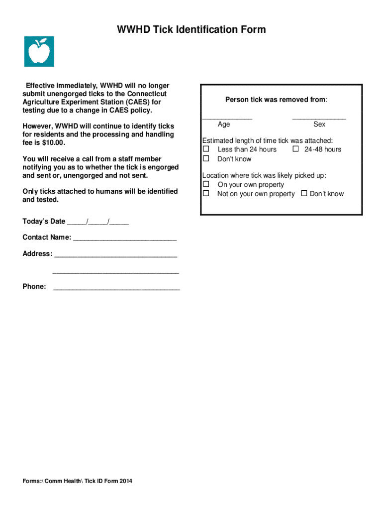 Fillable Online Tick ID Form Fax Email Print - pdfFiller