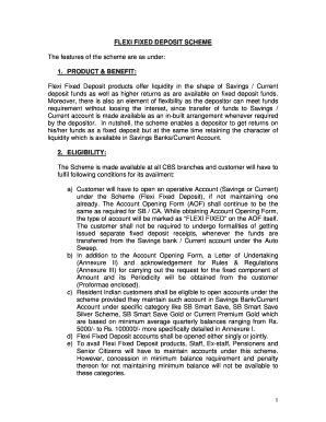 Fillable Online FLEXI FIXED DEPOSIT SCHEME Fax Email Print - pdfFiller
