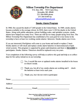 Fillable Online miltontownship Smoke alarm program software; fillable ...