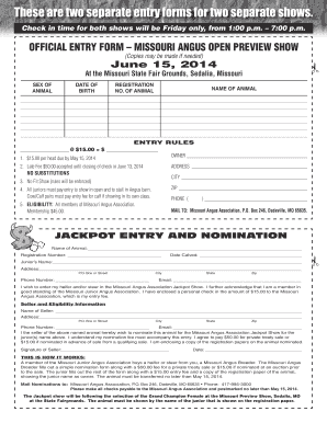Fillable Online missouriangus These are two separate entry forms for ...