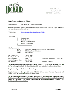 Fillable Online City of DeKalb, Vehicle Fuel Bidding Fax Email Print ...