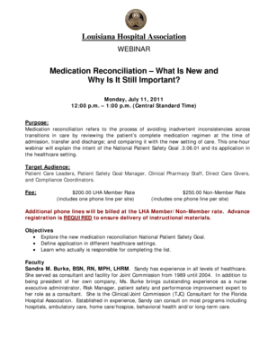 Fillable Online lhaonline Louisiana Hospital Association Medication Reconciliation What Is ...